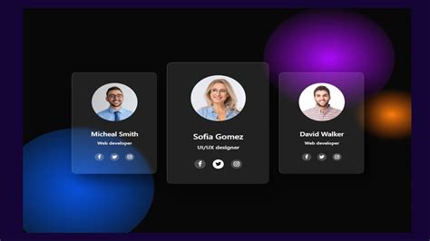 how to create glassmorphism effect card in html and css youtube