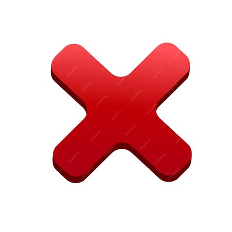 Premium Vector Red Cross Mark 3d Icon