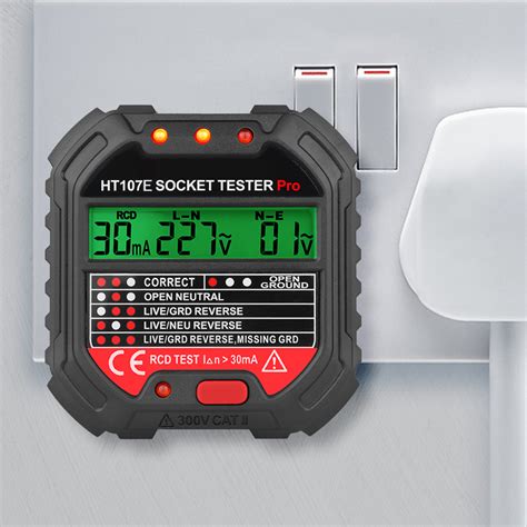 🔥ht107 Gfci Socket Tester Electric Leakage Finder With Voltage Display 90v 250v Outlet Tester