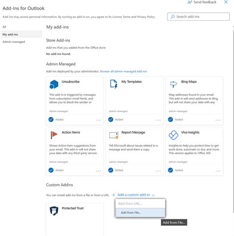 install the protected trust owa add in for outlook web access in office
