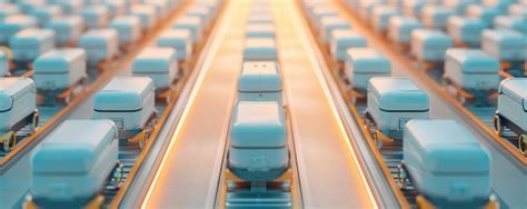 Abstract Image Of Automated Warehouse Robots Efficiently Organizing Packages Highlighting Modern