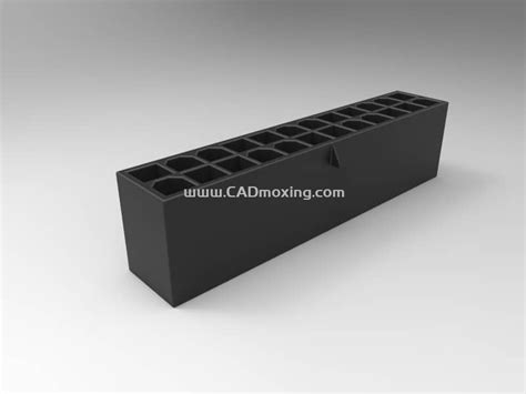 电脑主板供电24pin插座三维模型 Cad模型网海量3d模型图纸免费下载。