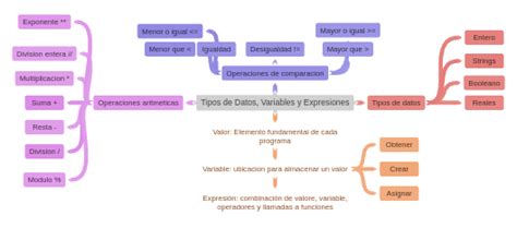Tipos De Datos Variables Y Expresiones Coggle Diagram