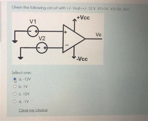 solved given the following circuit with vsat 12 v