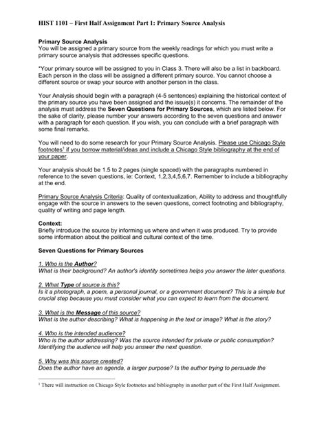 Primary Source Analysis Assignment Hist 1101
