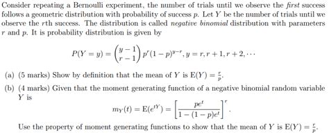 solved consider repeating a bernoulli experiment the number