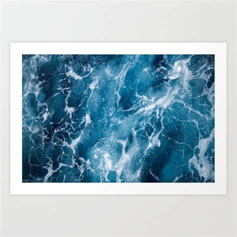 Aerial View On Ocean Floor Turquoise Waves Water Surface Texture Art