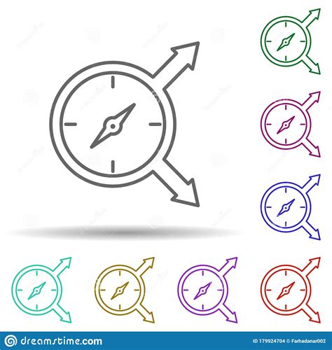 Compass Direction Multi Color Icon Simple Thin Line Outline Vector Of Logistics Icons For Ui