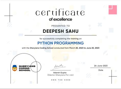 Deepesh Sahu On Linkedin Excited To Announce My Achievement Python