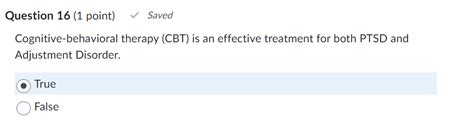 Solved Question Point Cognitive Behavioral Therapy Chegg Com