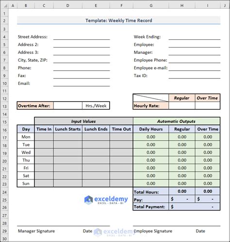 How To Calculate Hours Worked And Overtime Using Excel Formula