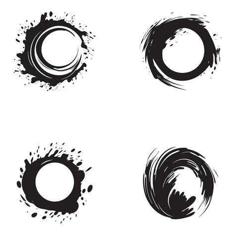 Brush Circles Round Shape Set Stock Black Color Design 35907940 Vector
