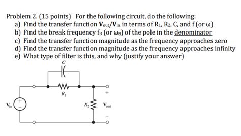 Solved Problem Points For The Following Circuit Do Chegg