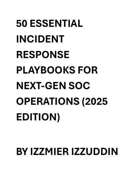 50 Essential Incident Response Playbooks Pdf Phishing Security