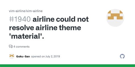 Airline Could Not Resolve Airline Theme Material Issue Vim Airline Vim Airline GitHub