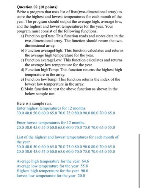 Solved Question 02 10 Points Write A Program That Uses