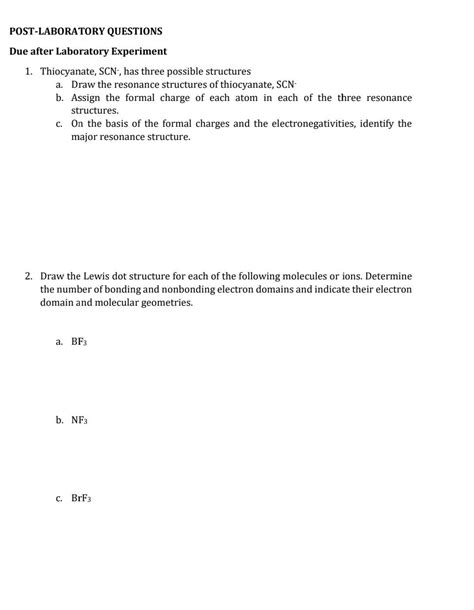 Solved Post Laboratory Questions Due After Laboratory