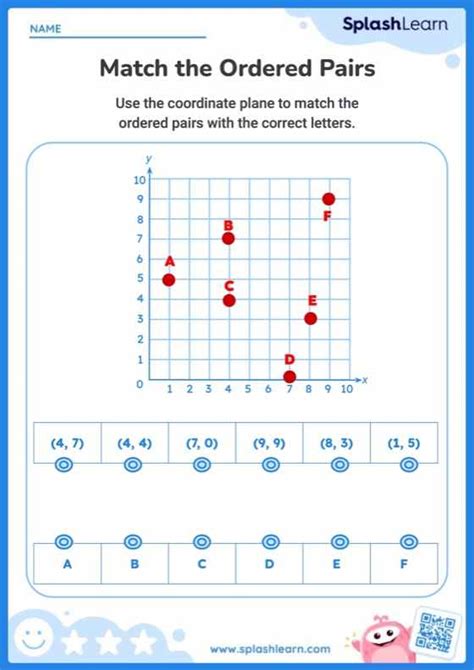 Match The Ordered Pairs Worksheet