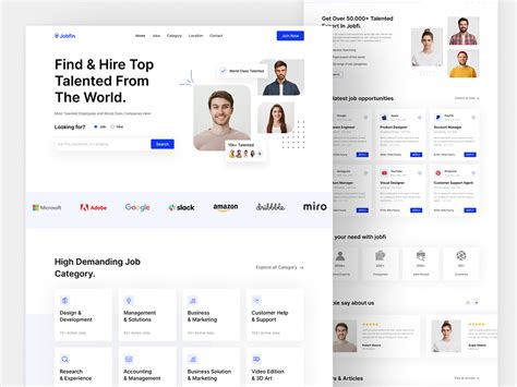 Job Portal Website Landing Page On Behance