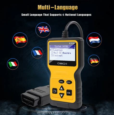 V OBDII EOBD Code Reader Automobile Diagnostic Scanner For All OBD OBDII Protocols Cars