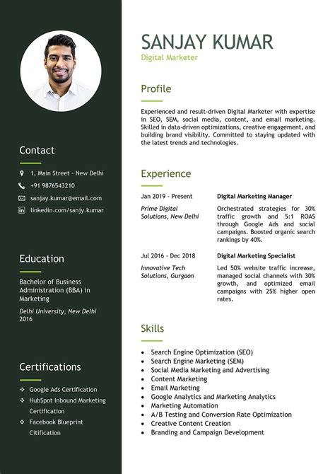 Modern Resume Template Free Download Ms Word