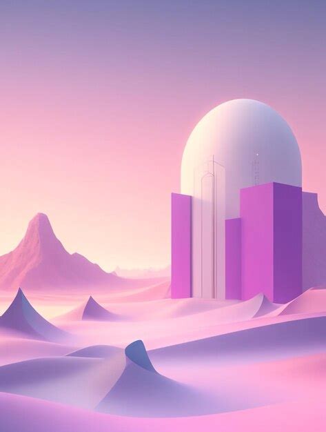 Premium AI Image D Landscape Abstract Concept Data Visualization Minimal Building