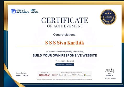S S S Siva Karthik On Linkedin Successfully Completed Responsive
