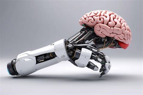 Premium Photo 3d Rendering Robot Arm Writing Ai Brain