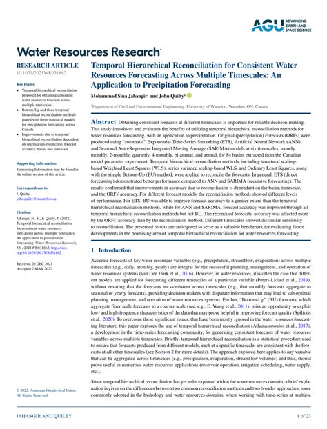 Temporal Hierarchical Reconciliation For Consistent Water Resources Forecasting Across Multiple
