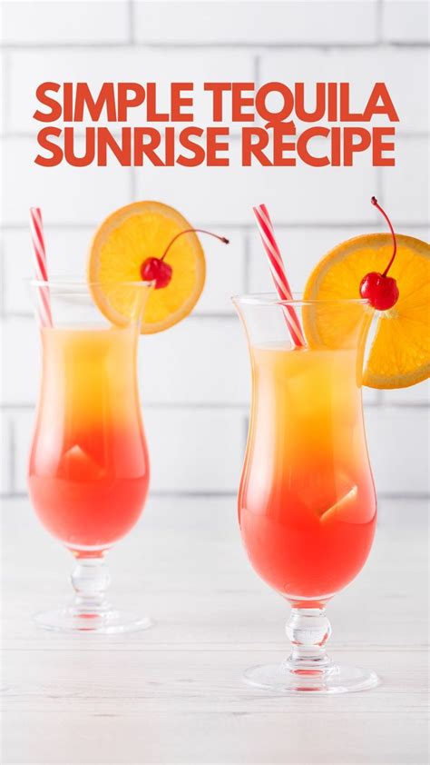 Simple Tequila Sunrise Recipe Tequila Sunrise Cocktail Tequila