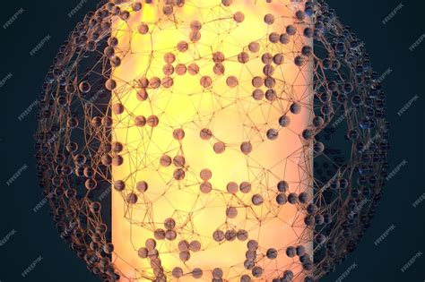 Premium Photo Blue Biology Grid With Connect Constrains 3d Rendering
