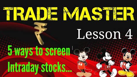 5 Ways To Screen Intraday Stocks Youtube