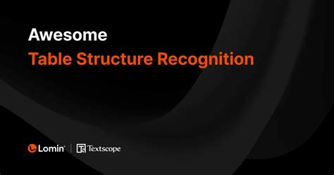Awesome Table Structure Recognition Document Ai 인사이트 로민 블로그