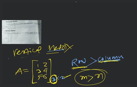 Horizontal Matrixa Matrix Of Order M×n Is A Horizontal Matrix If N N V