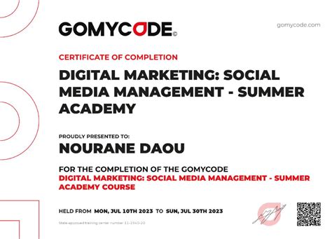 Nourane Daou On Linkedin Gomycode Certificate Achievement Training