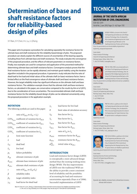 Pdf Determination Of Base And Shaft Resistance Factors For