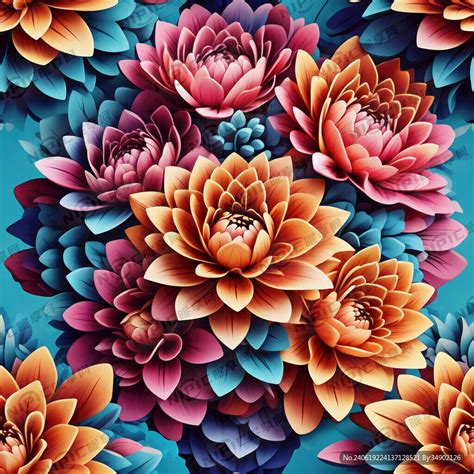 Ai创作图四方循环3d立体花朵 昵图网