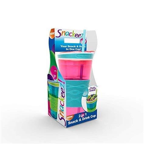 Snackeez Travel Snack And Drink Cup With Straw Pink Advanced Mixology