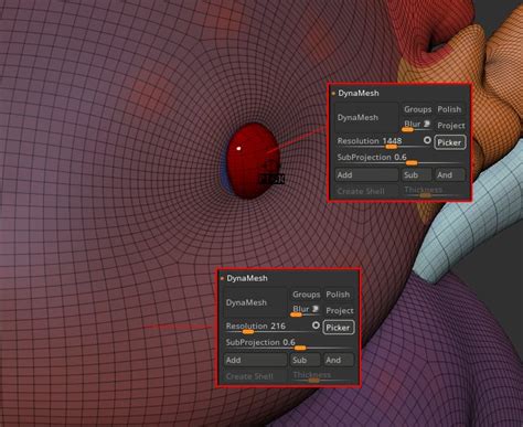 【zbrush】dynameshの解像度をピックするdynamesh Resolution Picker解像度ピッカー らくがき