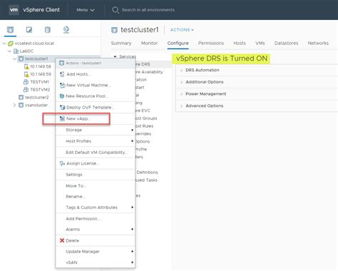 how to create vapp in vmware vsphere