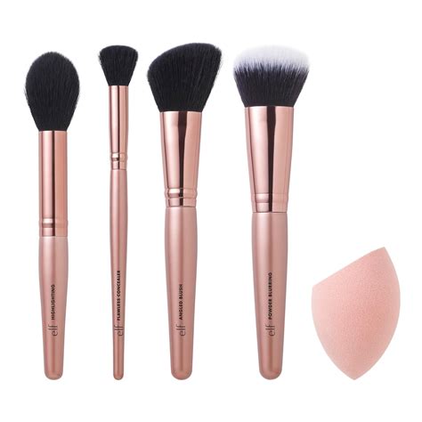 Elf Complexion Essentials Brush And Sponge Set Concealer Powder Blush
