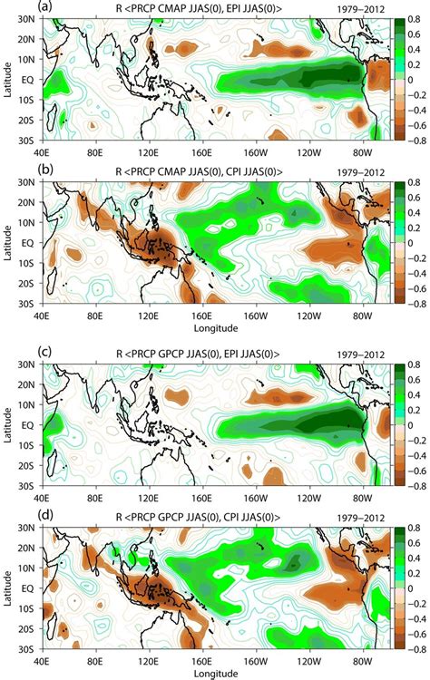 Correlation Patterns Of Precipitation Units Mm D −1 With A C The
