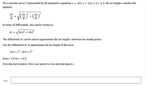 Solved For A Smooth Curve C Represented By The Parametric Chegg
