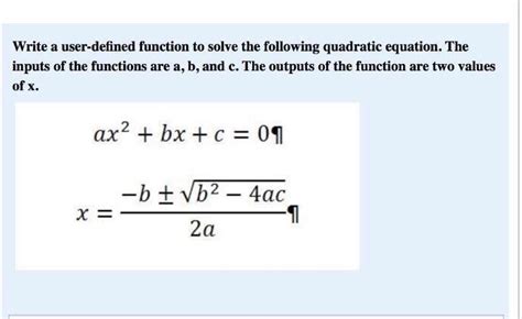 Solved Write A User Defined Function To Solve The Following Chegg Com