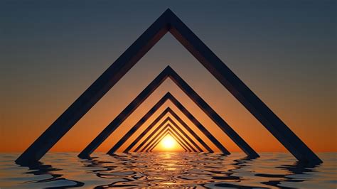 3d 렌더링 물에 코너 아치와 추상적 인 최소한의 바다 풍경 황금 빛석과 배경 0명에 대한 스톡 사진 및 기타 이미지 0명 게이트 공란 Istock