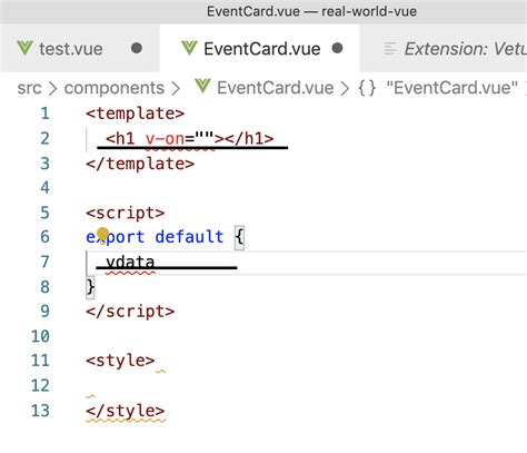 Vetur Snippets For Vdata Or V On Not Working Issue Vuejs Vetur Github