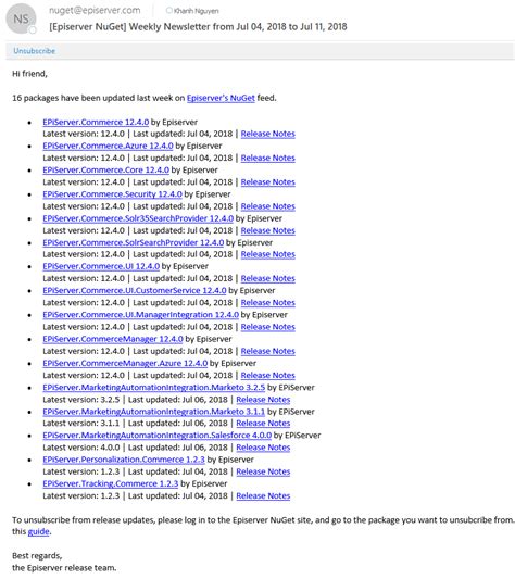 Subscription Feature For Episerver Nuget Site Optimizely Develo
