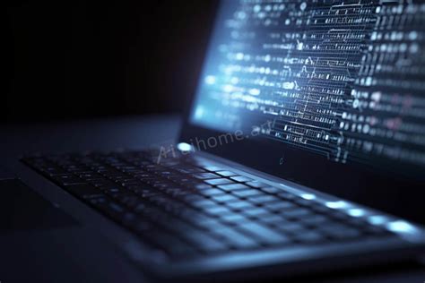 在白色电脑屏幕上编程代码 Ai绘画提示词分享可商用ai图片素材下载 Ai艺术之家