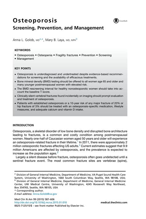 Solution Osteoporosis Screening Prevention And Management Studypool