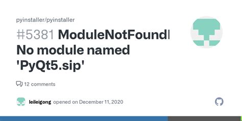 Modulenotfounderror No Module Named Pyqt5sip · Issue 5381